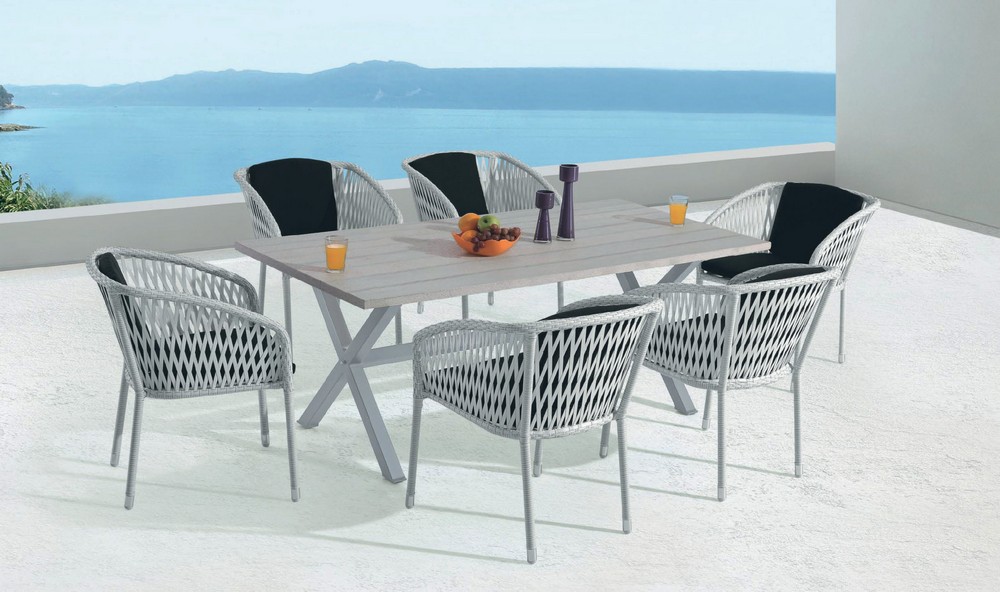 Τραπεζαρια Wicker Polywood 7τμχ Peloma