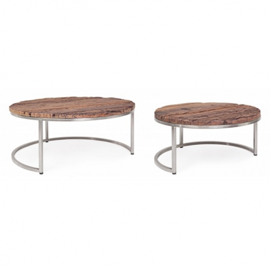 Rafter Low Coffee Table Σετ 2τμχ Φ70x33|Φ90x40cm Epilegin