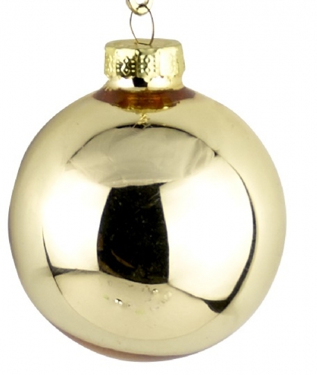 Γυάλινη χριστουγεννιάτικη μπαλα Glossy light gold 10cm