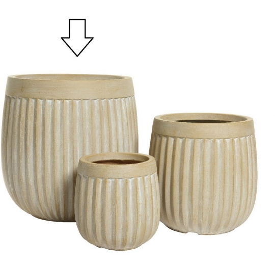 Κεραμικό κασπώ "Laura Cylinder" Washed white 43x42,5cm